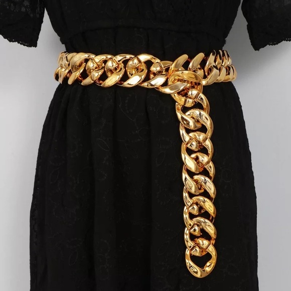 gold | Accessories | Chanel Style Gold Chain Link Belt | Poshmark